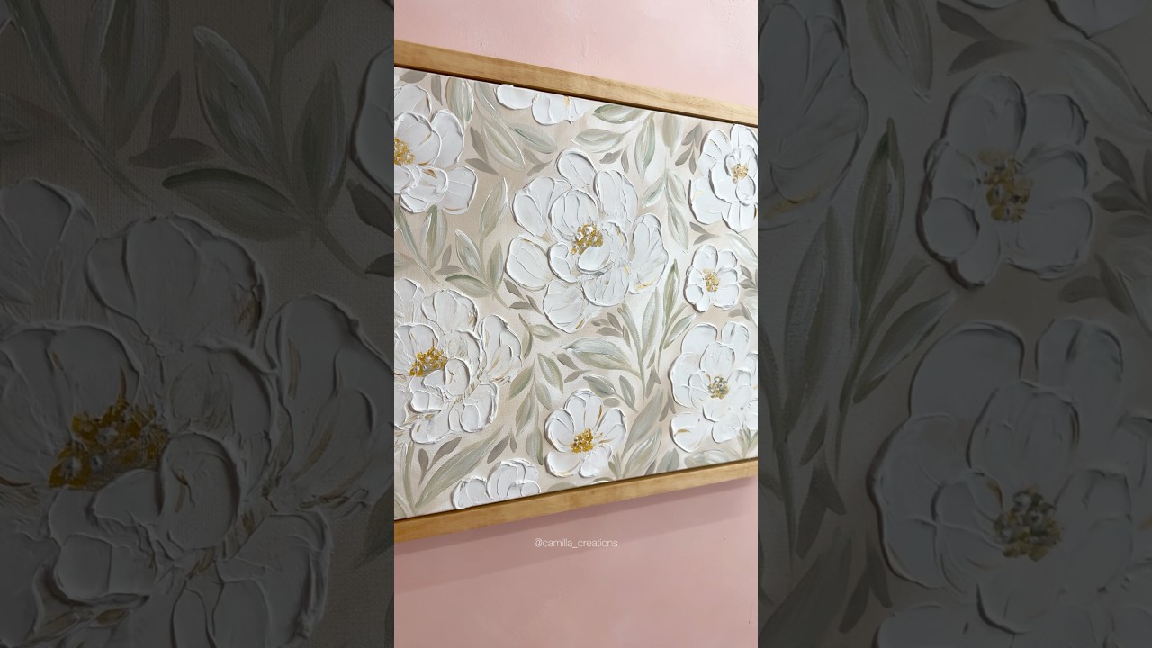 Textured Flower Canvas | CAMILLA CREATIONS #camillacreations #modelingpaste #artist #texturedart