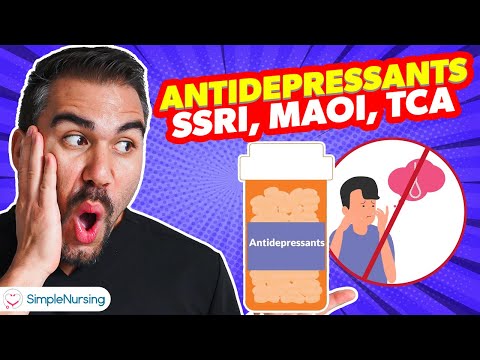 Pharmacology - Antidepressants - SSRI, MAOI, TCA, SNRIs) nursing RN PN (MADE EASY)