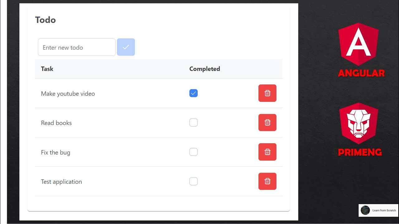 Angular PrimeNG TodoList with Json server (Code attached)