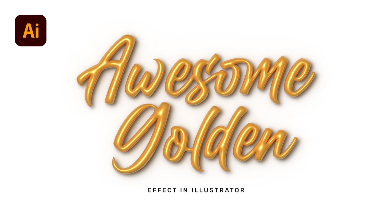 Editable Golden Text Effect | Adobe Illustrator Tutorial