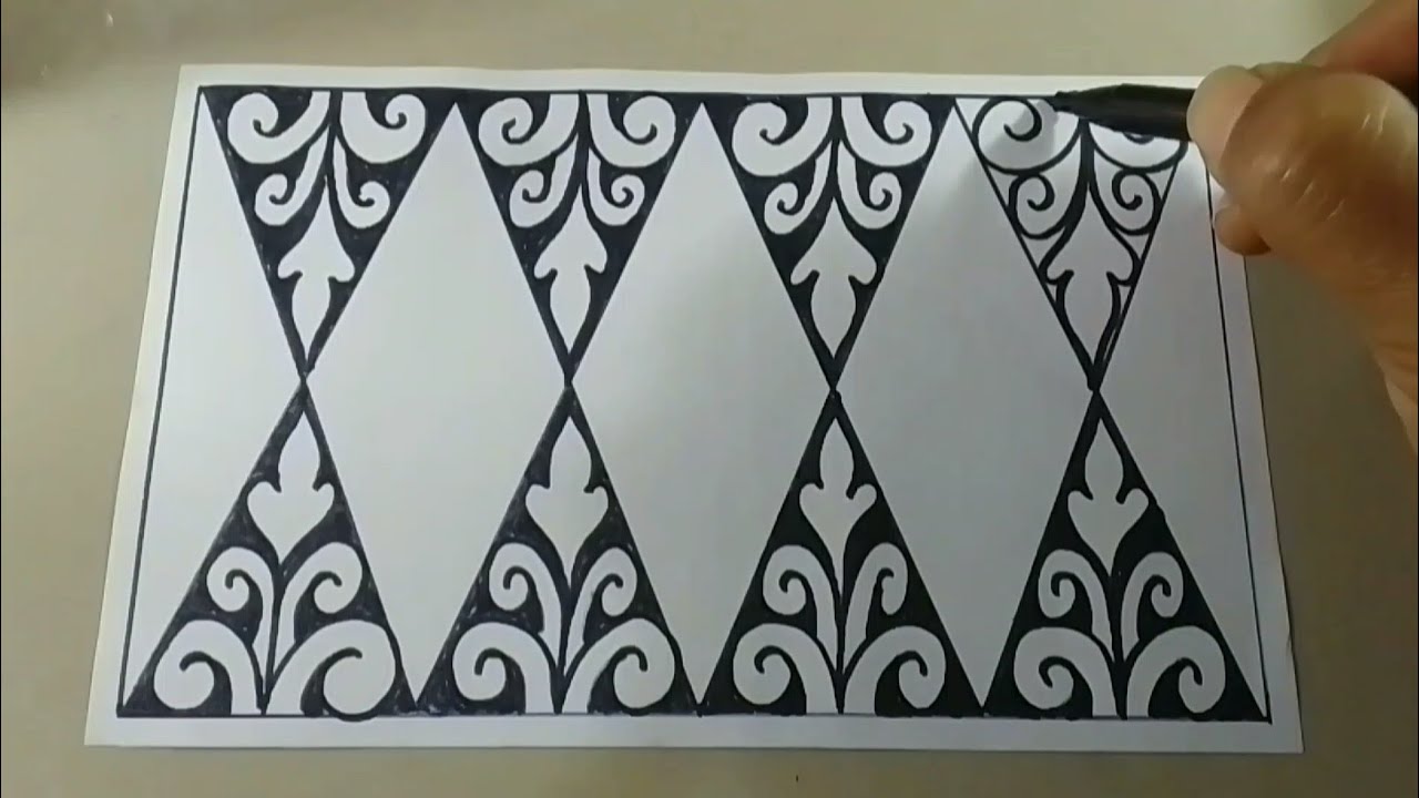 Cara menggambar batik motif batik Betawi, gambar batik bunga.