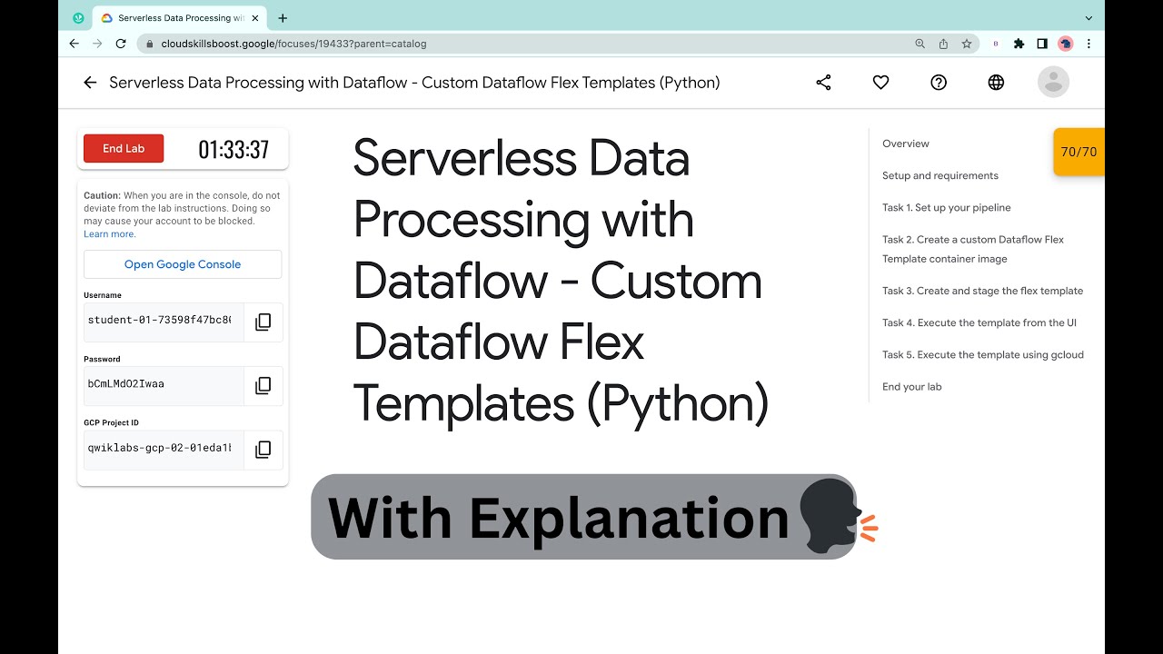 Serverless Data Processing with Dataflow - Custom Dataflow Flex Templates (Python)  #qwiklabs