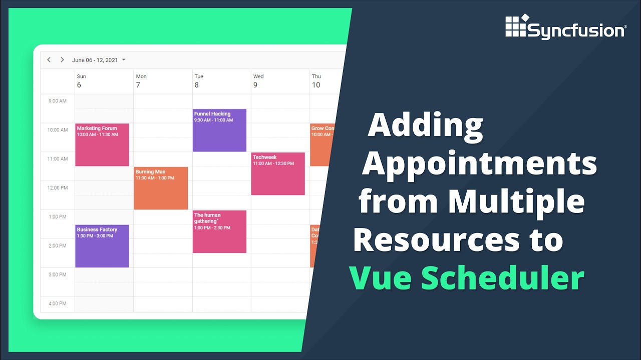 Adding Appointments from Multiple Resources to Vue Scheduler