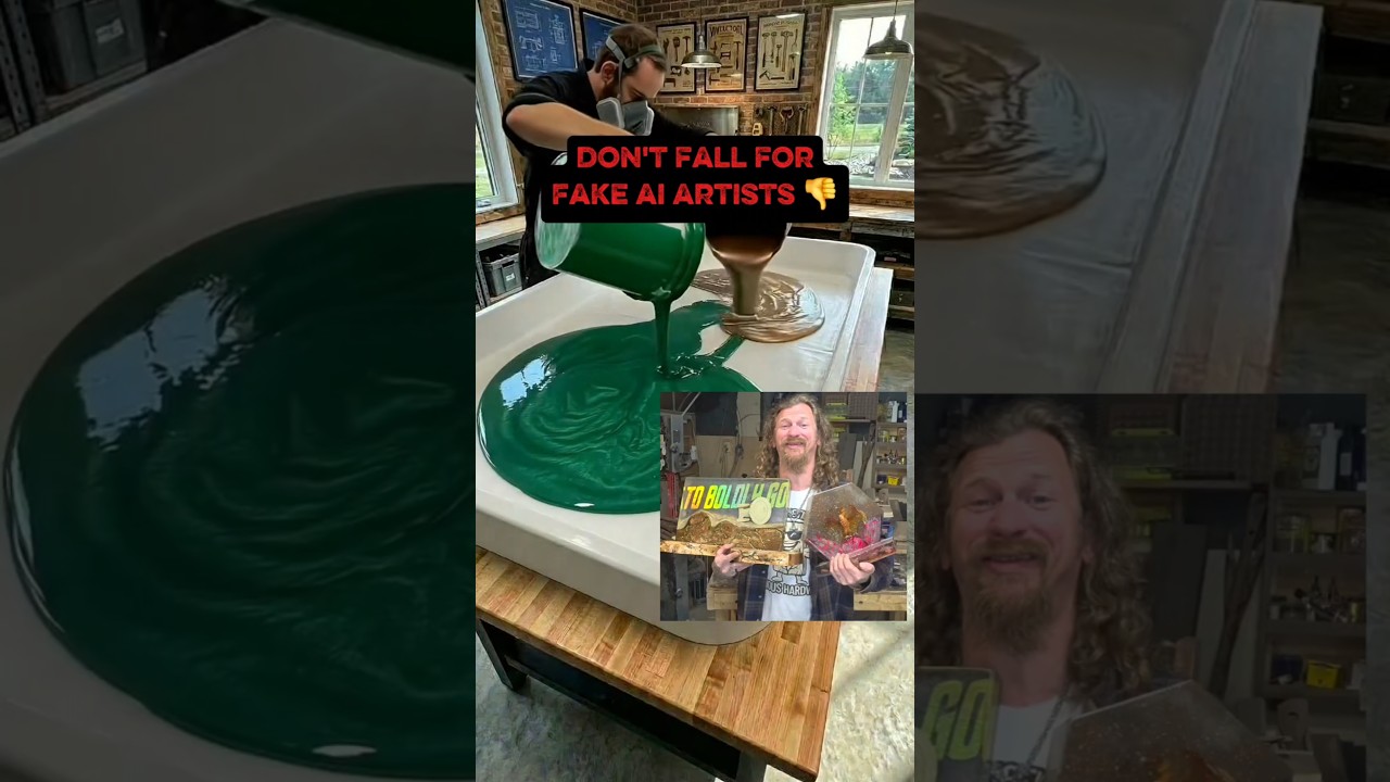 Don't fall for fake AI artists. I'm as real as they come! #woodworking #ai #realart #artist