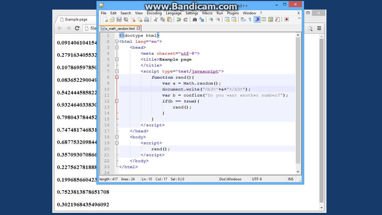 JavaScript Math.random() function. HD demonstration ( demo ) video