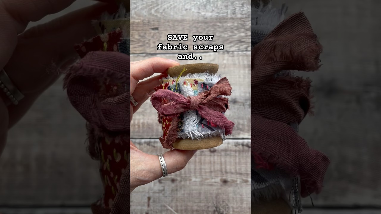 Slow stitch a fabric scraps snippet roll / hand sewing for mindful relaxation #stitching #stitching