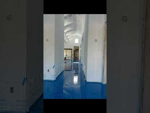 Blue Terrazzo Installation #floorpolishing #construction #floorpolish #marblecleaning #marble