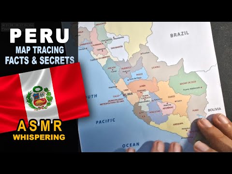 ASMR geography facts | Drawing PERU map outline with its regions | Best facts explained | Whispering