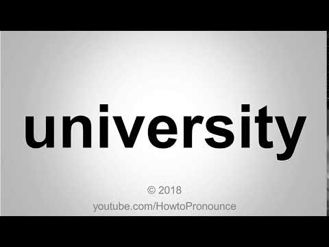 How to Pronounce university