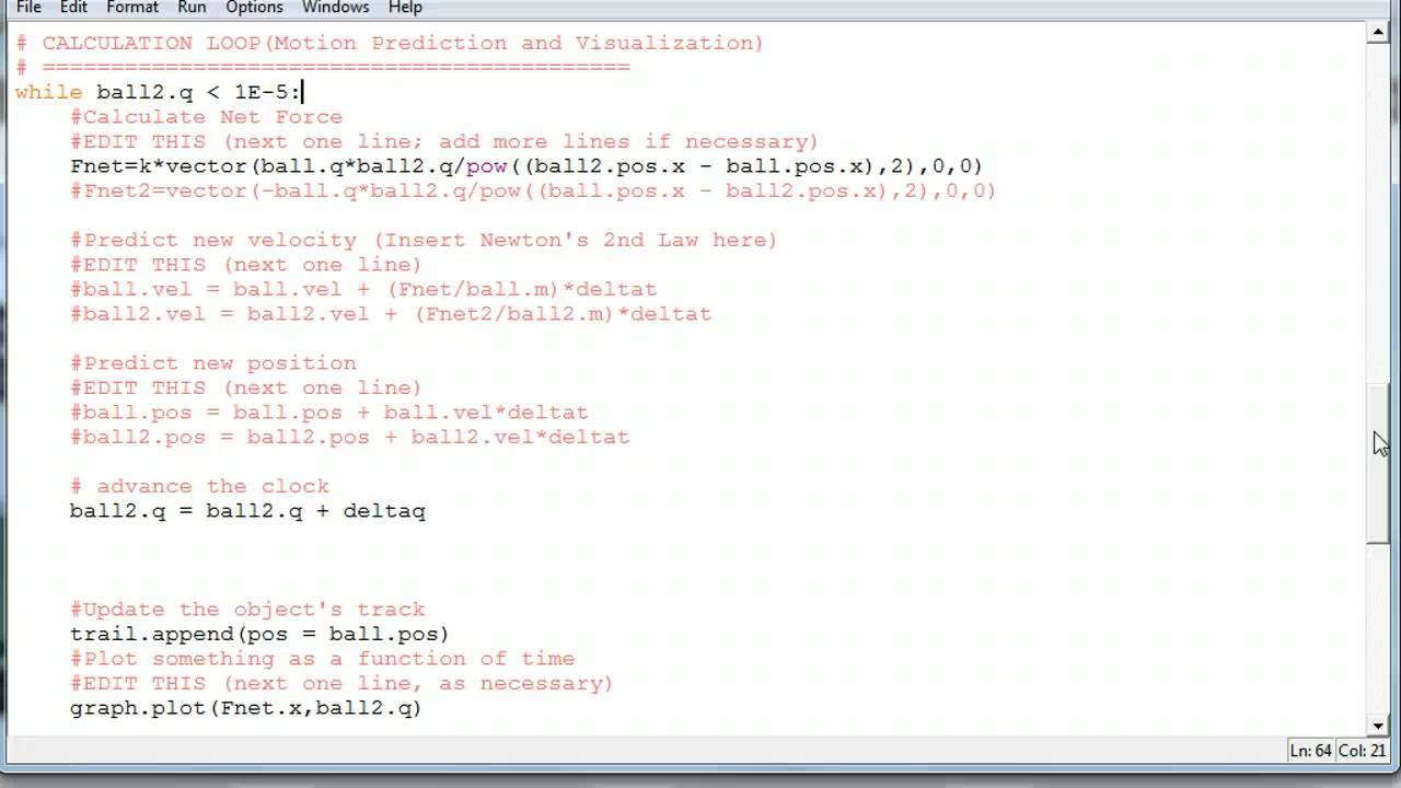 Coulombs and VPython 3