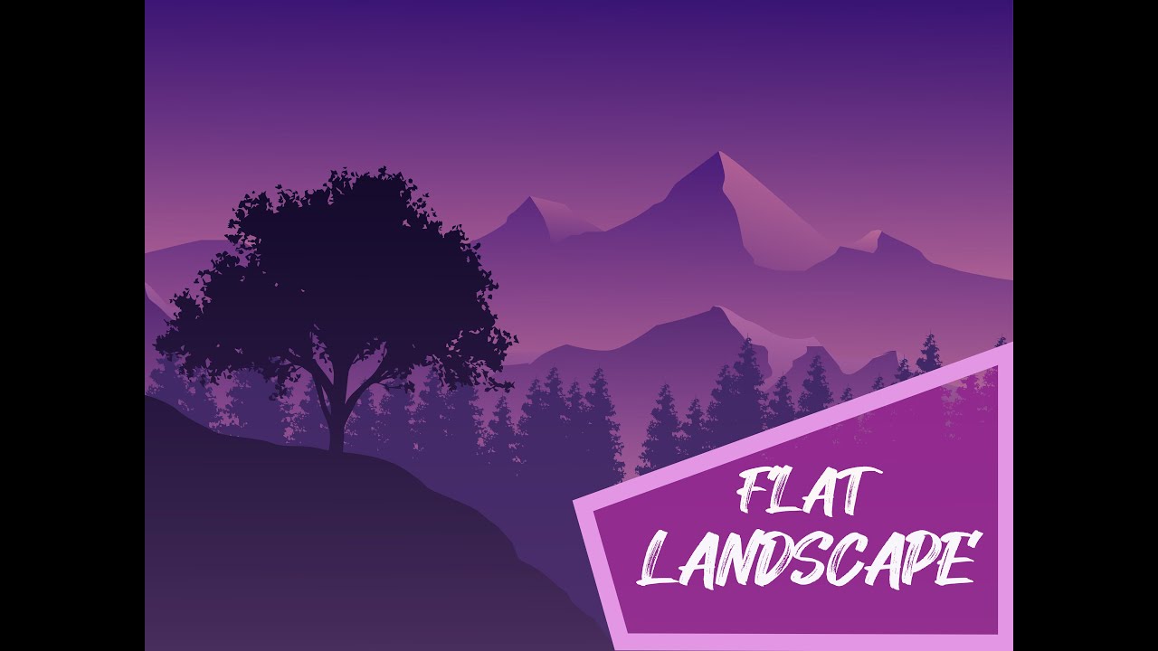 Drawing flat landscape using pen tool in Illustrator