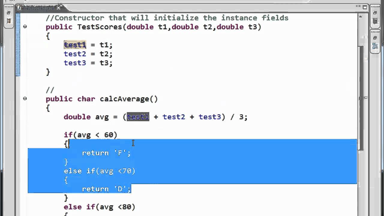 Java Tutorial - 12 - Object methods with if-else-if decision statements