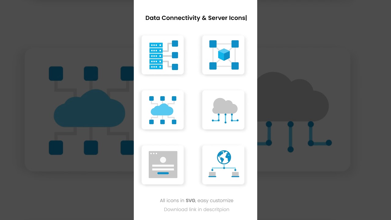 Cloud Connectivity & Servers Flat Icons #illustrator #vector #icon #graphics #svg  #designer