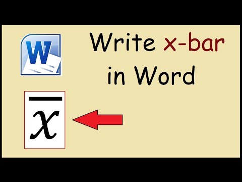 How to write x-bar in Word