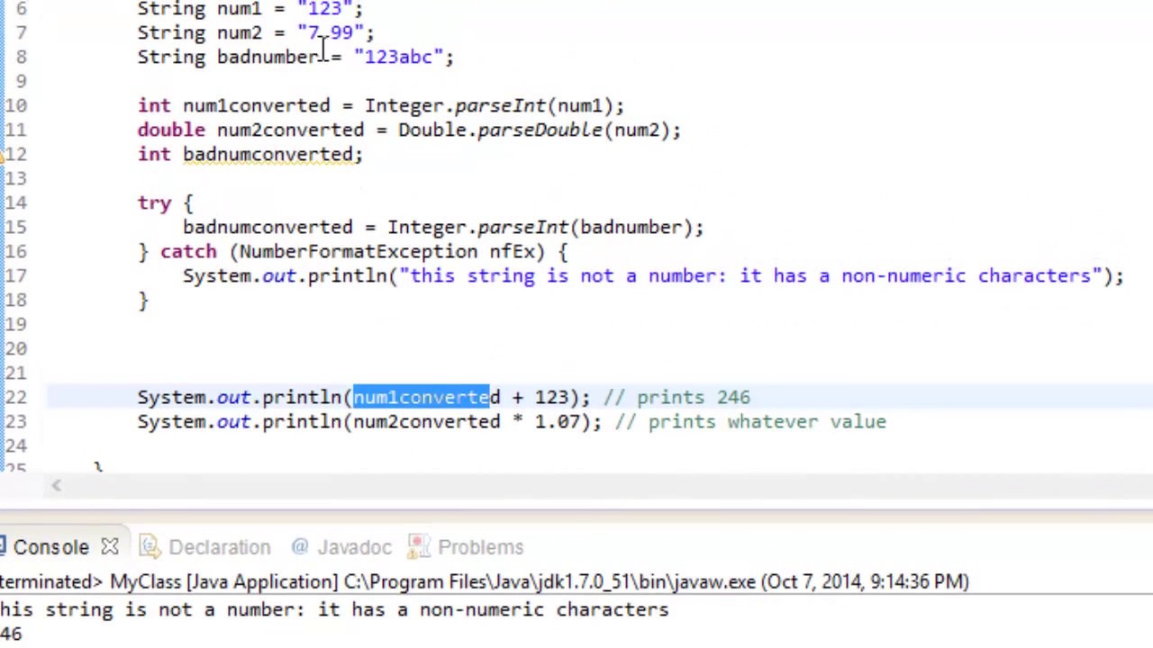 #1. Java : Converting Strings to Numbers