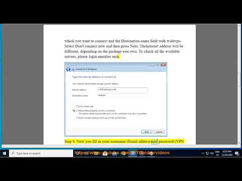 Set up WideVPN L2TP VPN connection on Windows 7