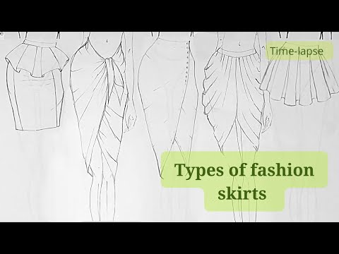 How to draw beautiful fashion skirts // 6 types of skirt - drawing tutorial