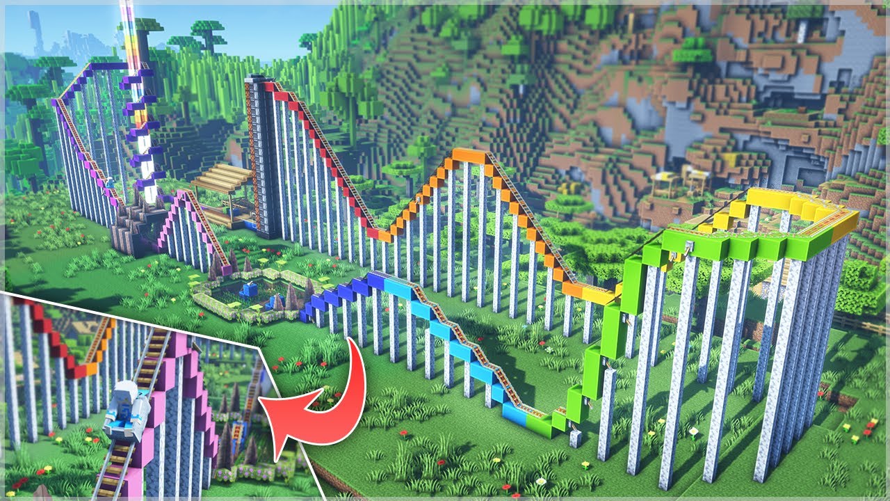 ⛏️ Minecraft Tutorial :: 🎢 How to build the Perfect Roller Coaster 😆 ...
