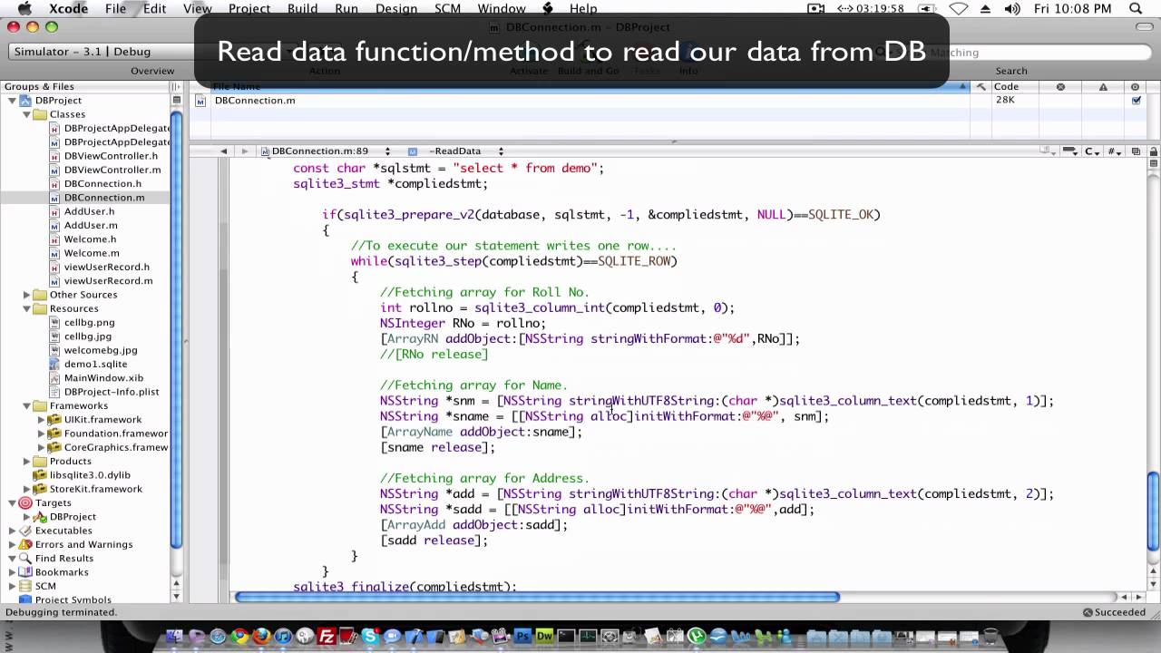 Reading data from SQLite Database in Xcode