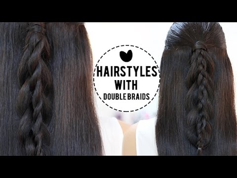Hairsytles with double braids tutorial