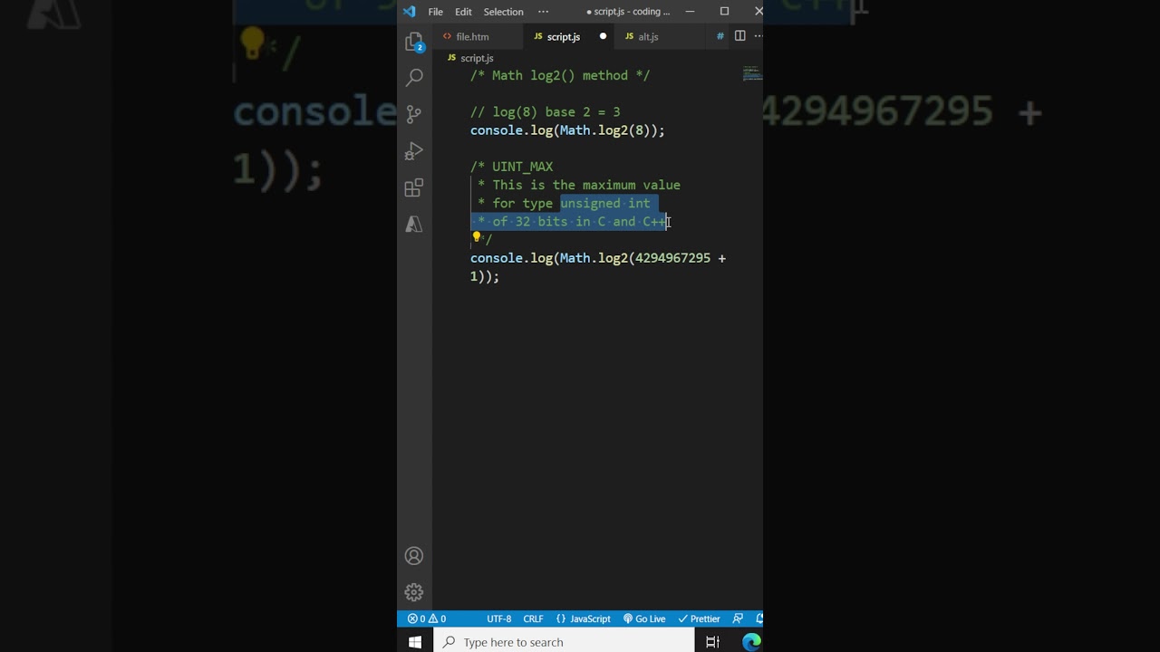 JavaScript Math log2() method - JavaScript Tutorial for Beginners