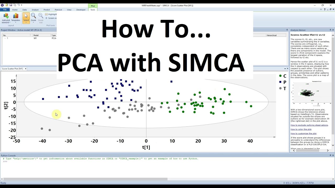 PCA Tutorial using SIMCA