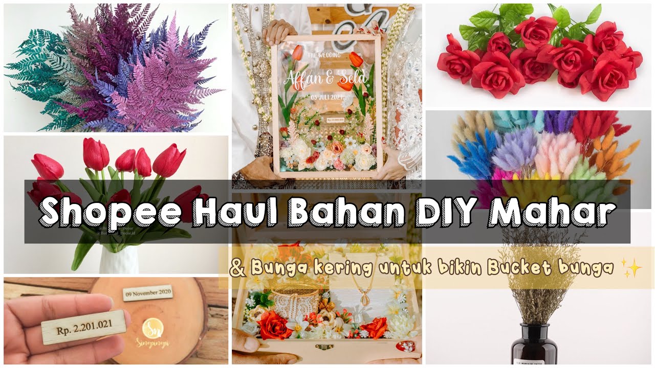 SHOPEE HAUL BUNGA KERING | figura 3D Mahar transparan & kotak untuk perhiasan ✨