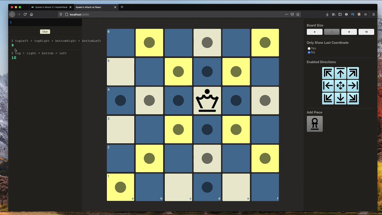 How to Solve Queen's Attack II - HackerRank Solution