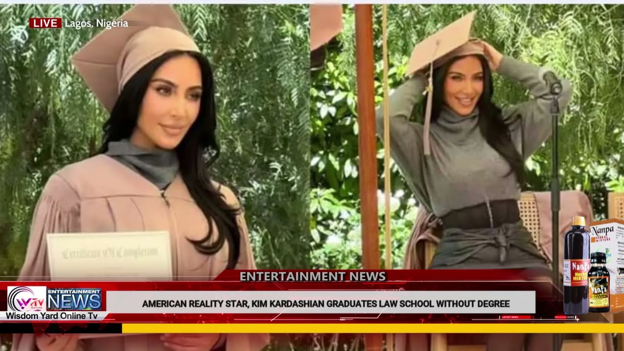 AMERICAN REALITY STAR, KIM KARDASHIAN GRADUATES LAW SCHOOL WITHOUT DEGREE