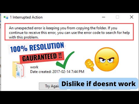 an unexpected error keeping you from copying the file