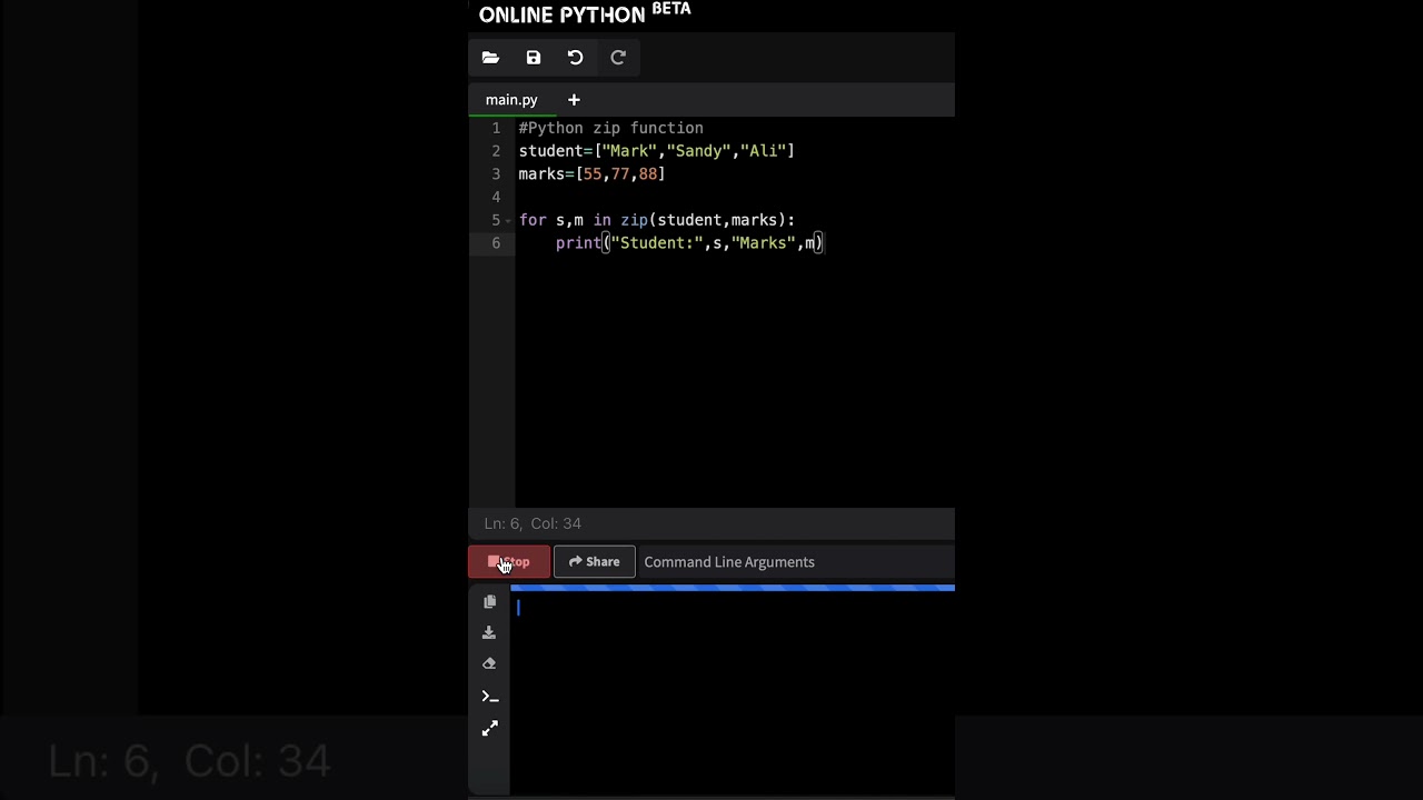 Zip function | Python #programming #coding #zip #shorts