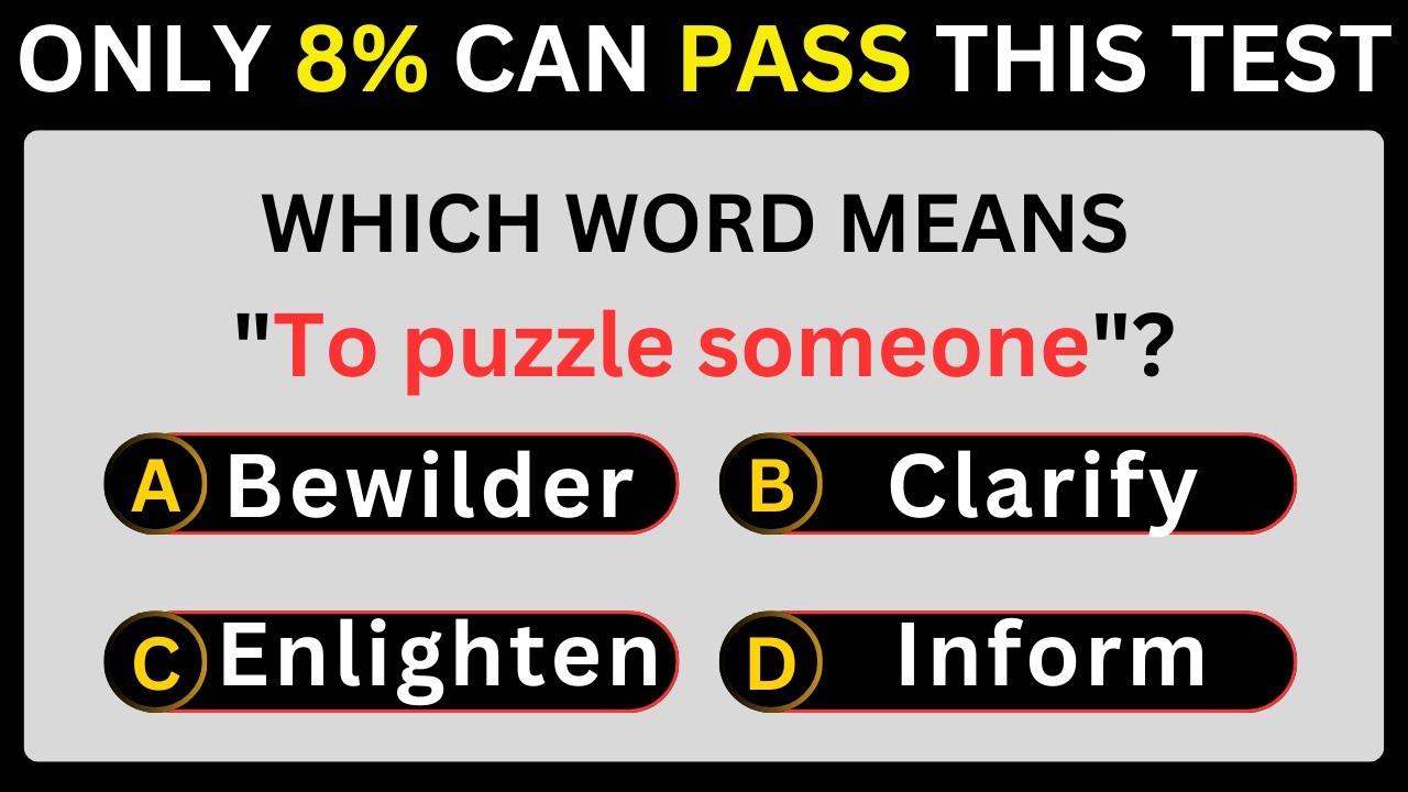 Only 8% Can Pass This Test | Match The VOCABULARY Words #2