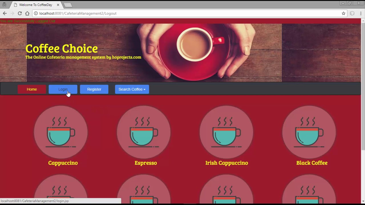 Cafeteria Management System in Advance Java