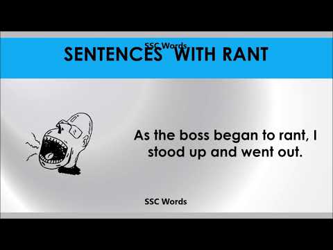 Rant # Improve English # Meaning and 5 sentences # GRE CAT GMAT word # SSC Words