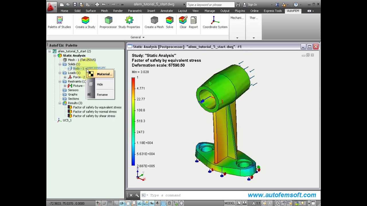 AutoFEM Fatigue Finite Element Analysis (tutorial, English)