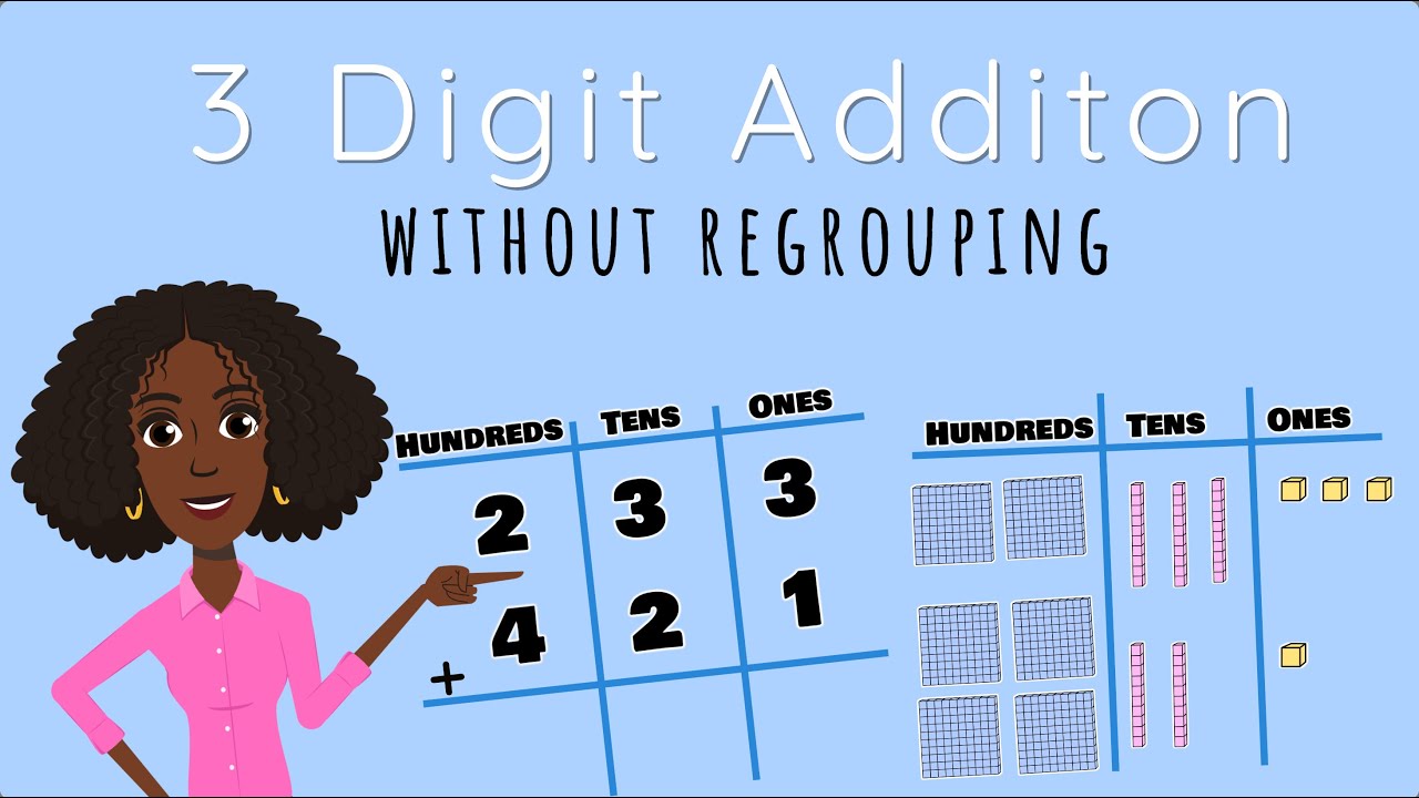 3 Digit Addition Without Regrouping
