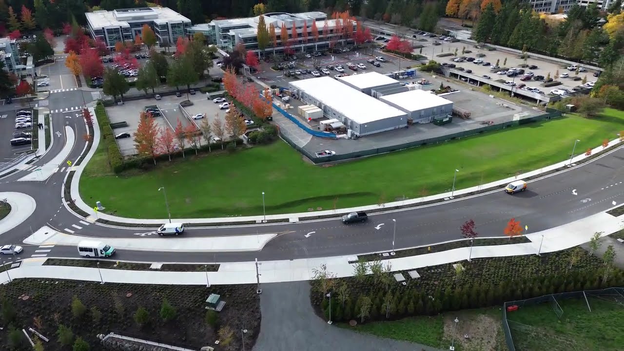 2025 Redmond Microsoft Headquarter from a bird's eye \ drone view in Redmond, Washington State