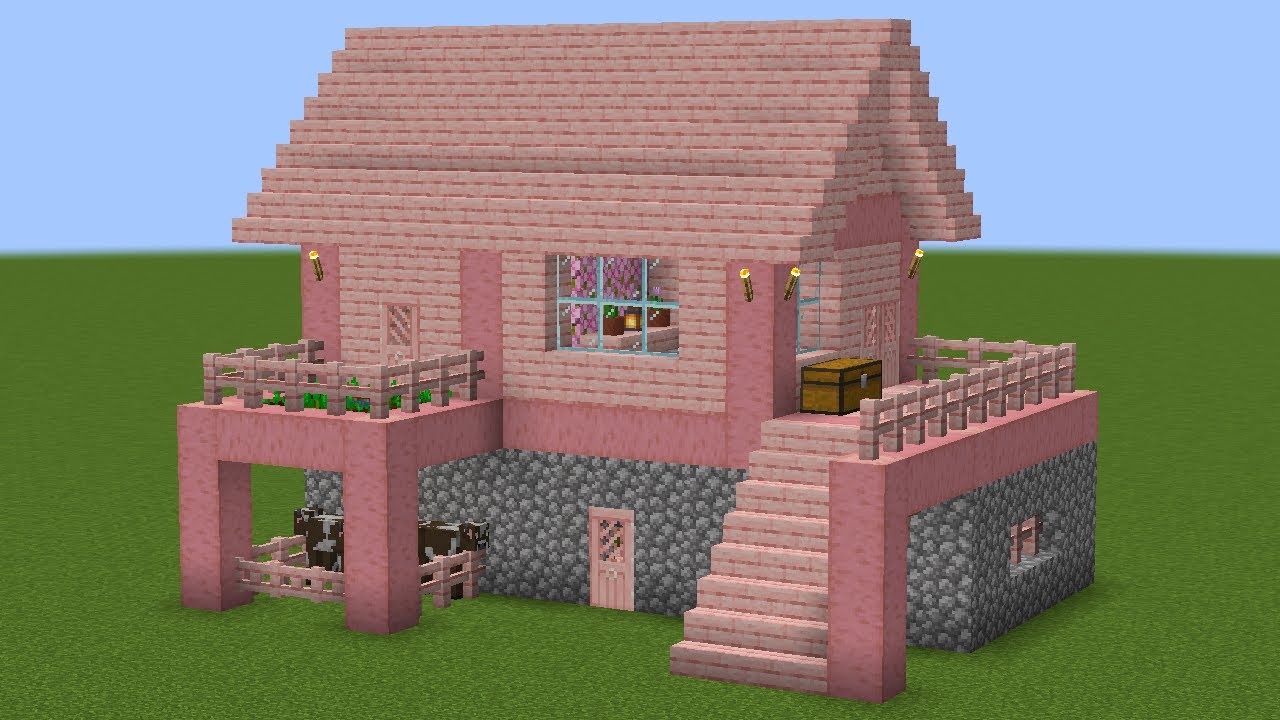 Minecraft - How to build a Cherry Survival House - Minecraft Builders