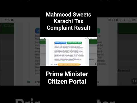 Mahmood Sweets at WaterPump Karachi Tax Complaint Result #CitizenPortal #FBR #FBRPOS #Tax
