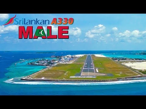 Pilotsview Airbus A330 into MALE Airport MALDIVES