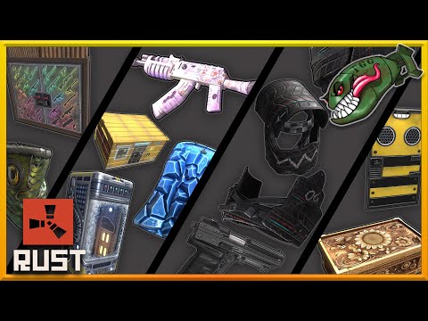 Rust Skins | Bee SMD, Cryo Fridge, Factory New SAP, Fish Bandana, Sakura AR, Tire Roadsign Armor