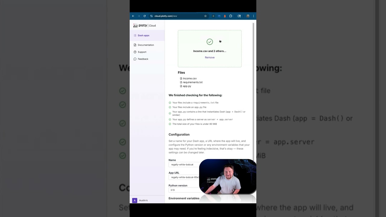 Deploy Dash app to Cloud #plotly #datadashboard #plotlystudio