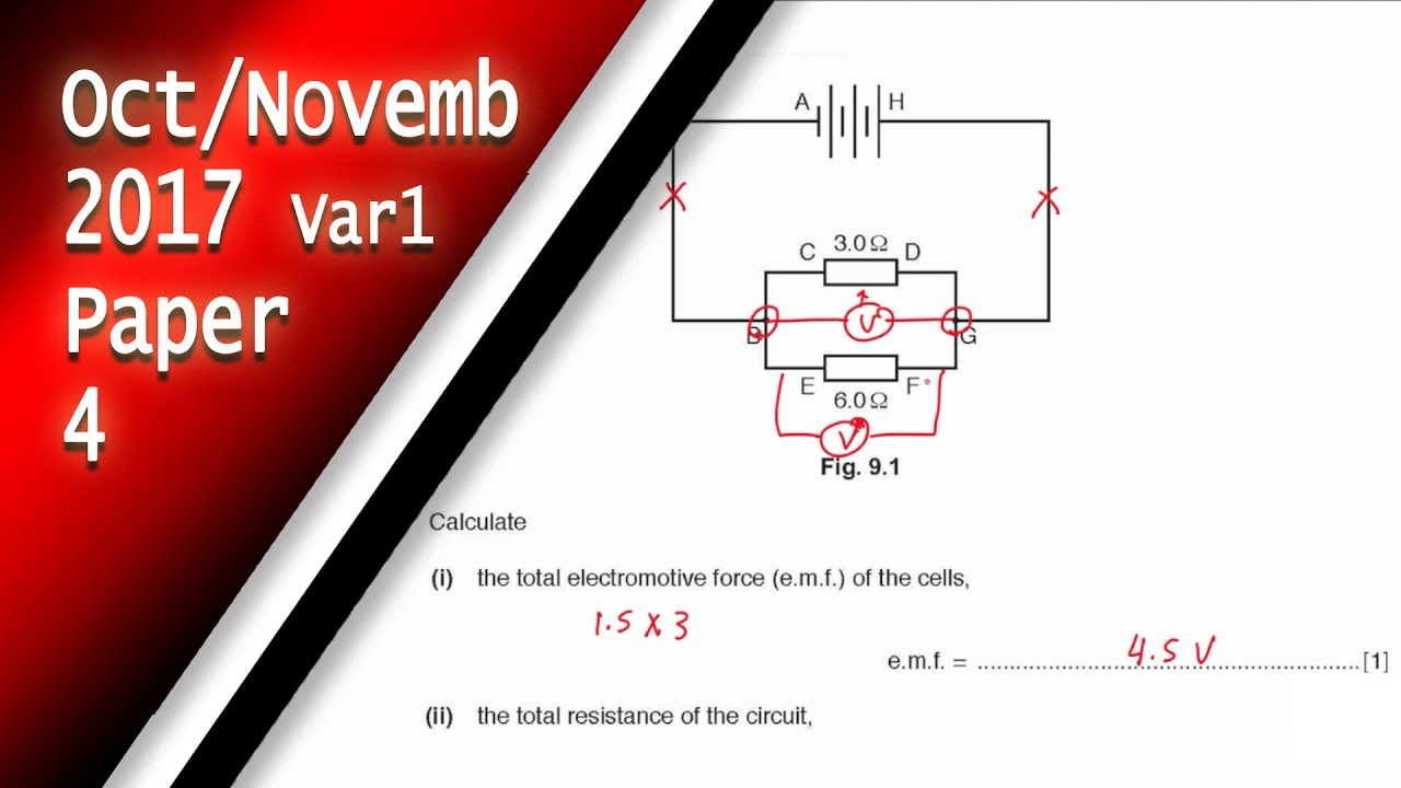 IGCSE Physics October November 2017 Paper 4 Variant 1