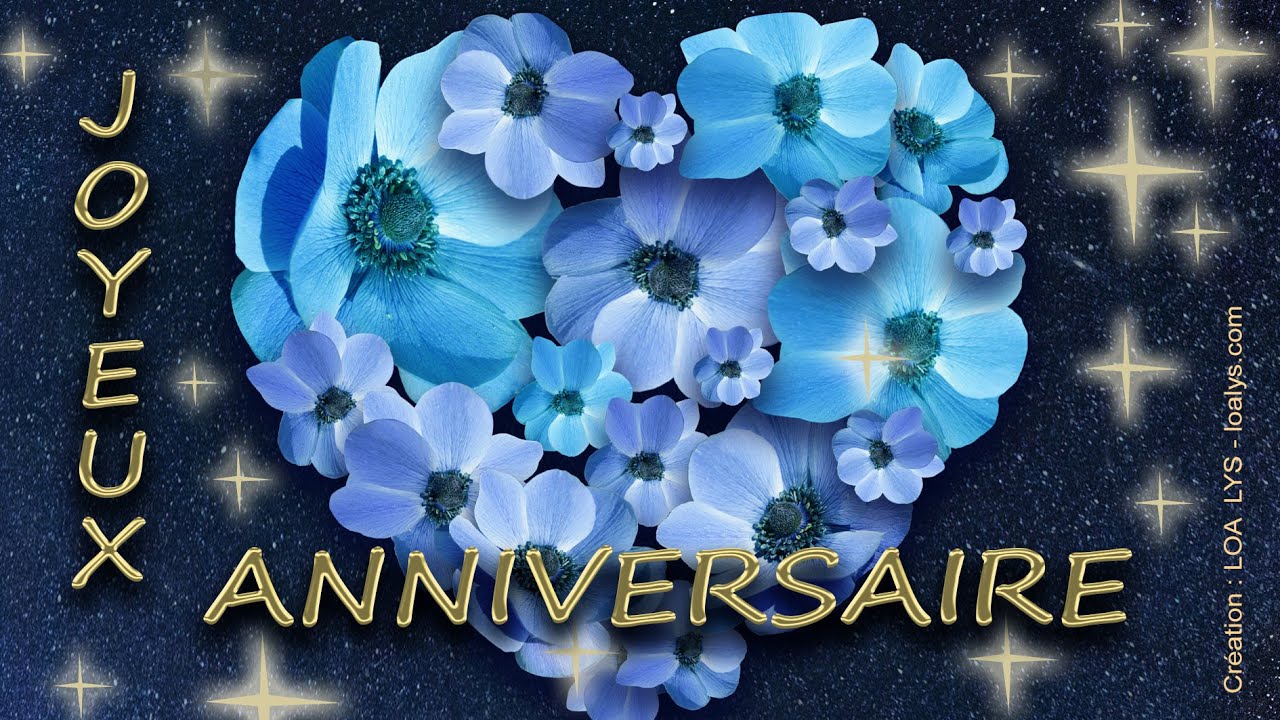 JOYEUX ANNIVERSAIRE - Jolie carte virtuelle gratuite - joie et bonheur