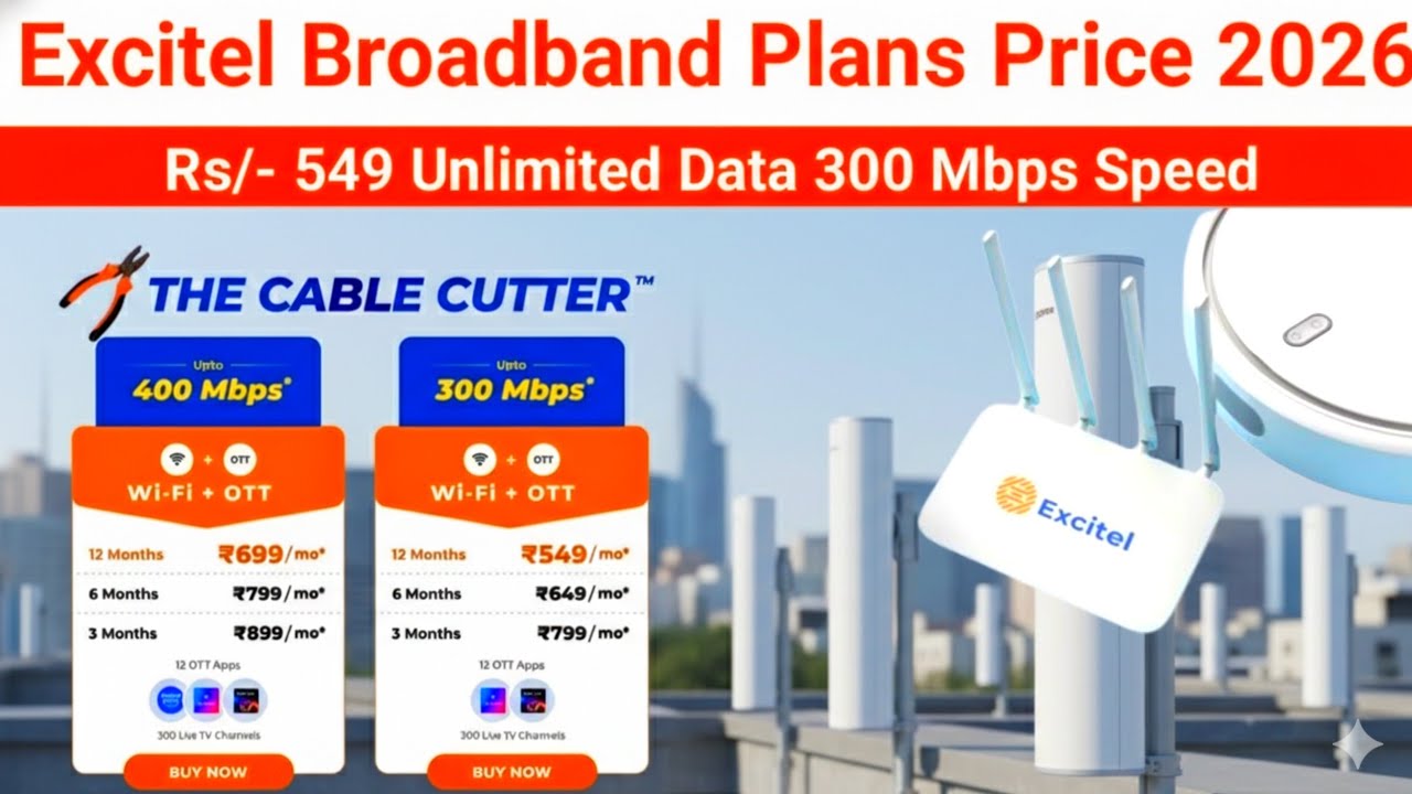 Excitel Broadband Plans⚡Best Internet in 2026?⚡Unlimited Speed & No FUP⚡