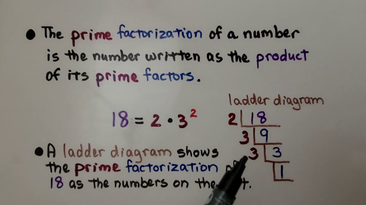 6th Grade Math 9.2c, Prime Factorization Using a Ladder Diagram