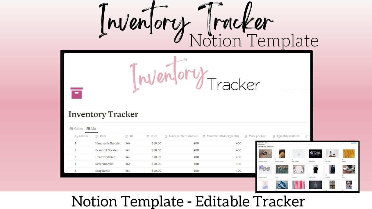 Notion Inventory Management Notion Inventory Tracker Templates, Inventory Tracking Template Business