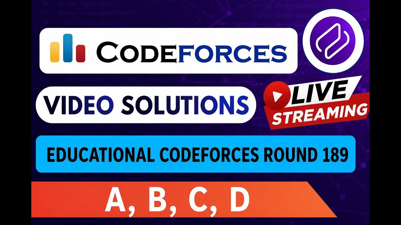 Educational Codeforces Round 189 | Video Solution - A to D| By  Dhruvin