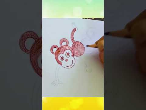 #shorts / Monkey easy Cartoon Drawings / easy drawing for beginners