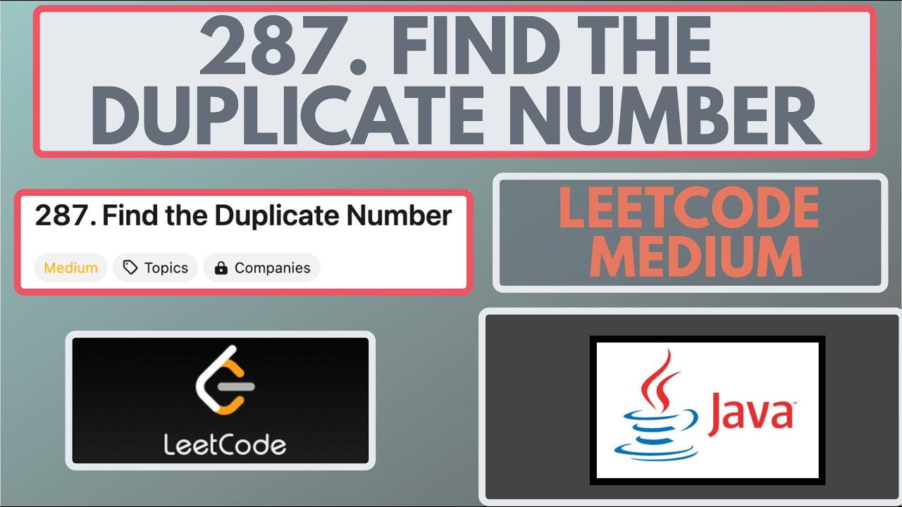 Leetcode | 287. Find the Duplicate Number | Medium | Java Solution